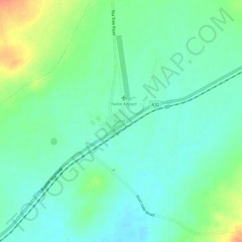 Mapa topográfico Yunta, altitud, relieve