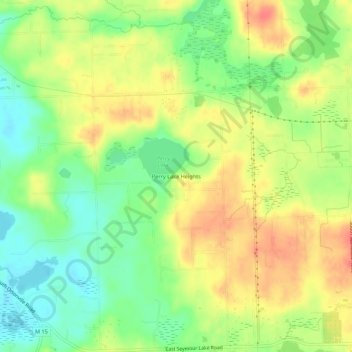 Mapa topográfico Perry Lake Heights, altitud, relieve