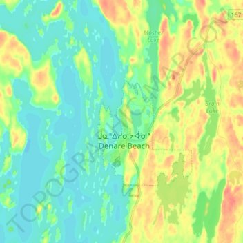 Mapa topográfico Denare Beach, altitud, relieve