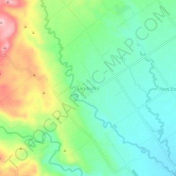 Mapa topográfico San Isidro, altitud, relieve