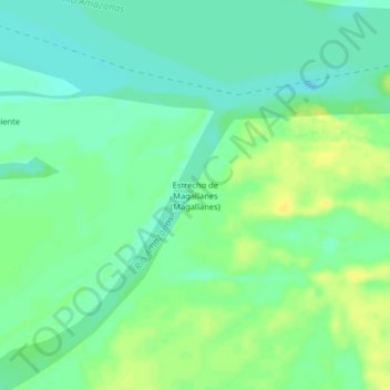 Mapa topográfico Estrecho de Magallanes (Magallanes), altitud, relieve