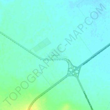 Mapa topográfico La Cruz, altitud, relieve