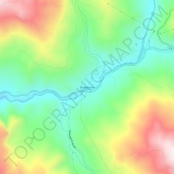 Mapa topográfico Bridgeville, altitud, relieve