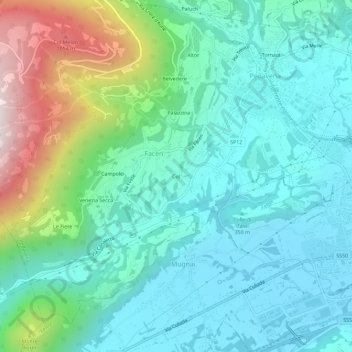 Mapa topográfico Col, altitud, relieve