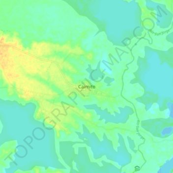 Mapa topográfico Caimito, altitud, relieve