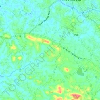 Mapa topográfico Vengola, altitud, relieve