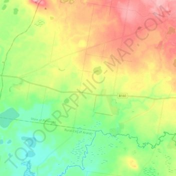 Mapa topográfico Carranballac, altitud, relieve