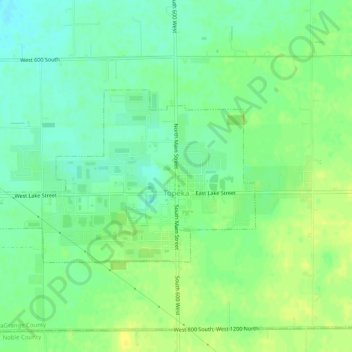 Mapa topográfico Topeka, altitud, relieve