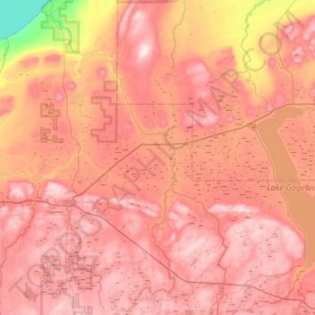 Mapa topográfico Presque Isle River, altitud, relieve