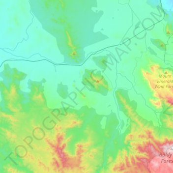 Mapa topográfico Mutchilba, altitud, relieve