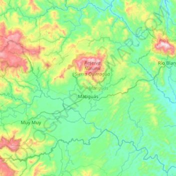 Mapa topográfico Matiguás (Municipio), altitud, relieve