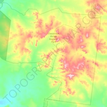 Mapa topográfico Chesterton Range National Park, altitud, relieve