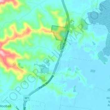 Mapa topográfico Sleepy Hollow, altitud, relieve