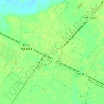 Mapa topográfico Wallis, altitud, relieve
