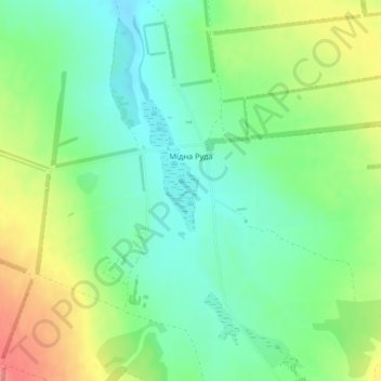 Mapa topográfico Midna Ruda, altitud, relieve