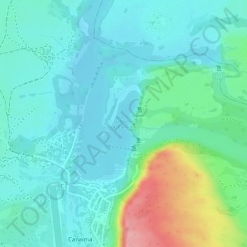 Mapa topográfico Laguna de Canaima, altitud, relieve