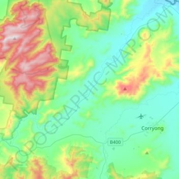 Mapa topográfico Cudgewa, altitud, relieve