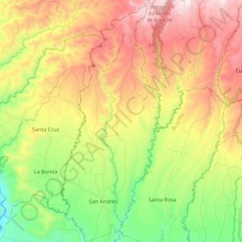 Mapa topográfico San Andres, altitud, relieve