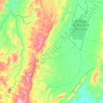 Mapa topográfico Municipio de Rinconada, altitud, relieve