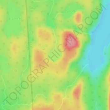 Mapa topográfico Lac des Hauteurs, altitud, relieve