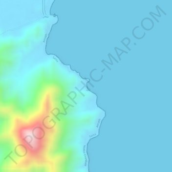 Mapa topográfico Playa Caleta Colorada, altitud, relieve