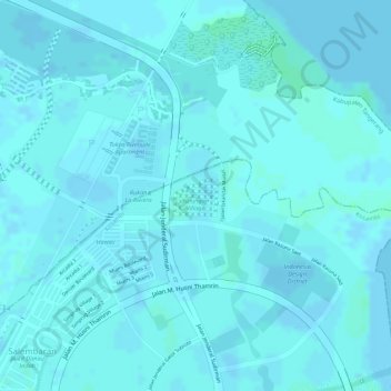 Mapa topográfico Kuningan Village, altitud, relieve