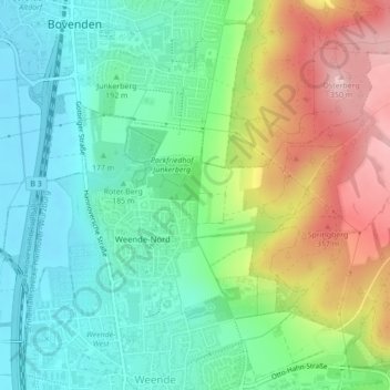 Mapa topográfico Abt. 2d, altitud, relieve