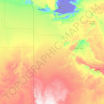 Mapa topográfico Gran mar de arena, altitud, relieve
