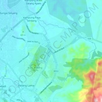 Mapa topográfico Local Authority Kulim Hi-Tech Industrial Park, altitud ...