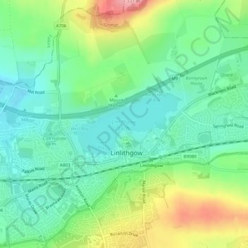 Mapa topográfico Linlithgow Palace and High Street Conservation Area ...