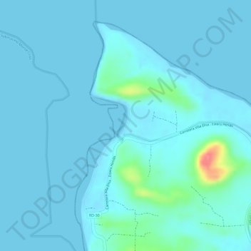 Mapa topográfico Playa La Ensenada, altitud, relieve