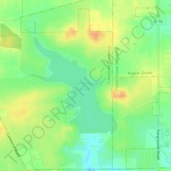 Mapa topográfico Candlewick Lake, altitud, relieve